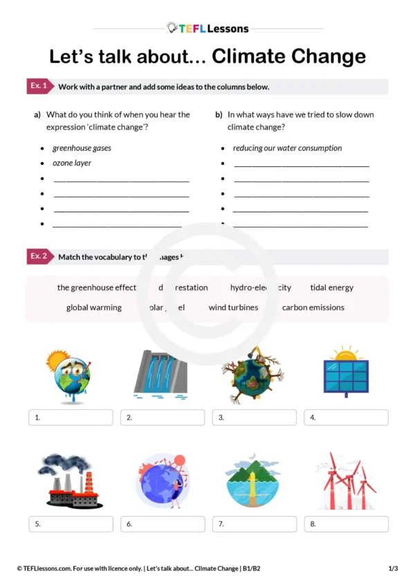 Climate Change ESL Lesson | Speaking & Vocabulary (B1–B2) - TEFL Lessons