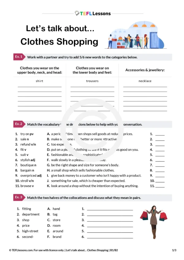 ESL Questions About Shopping – Discussion & Vocabulary Lesson - TEFL ...