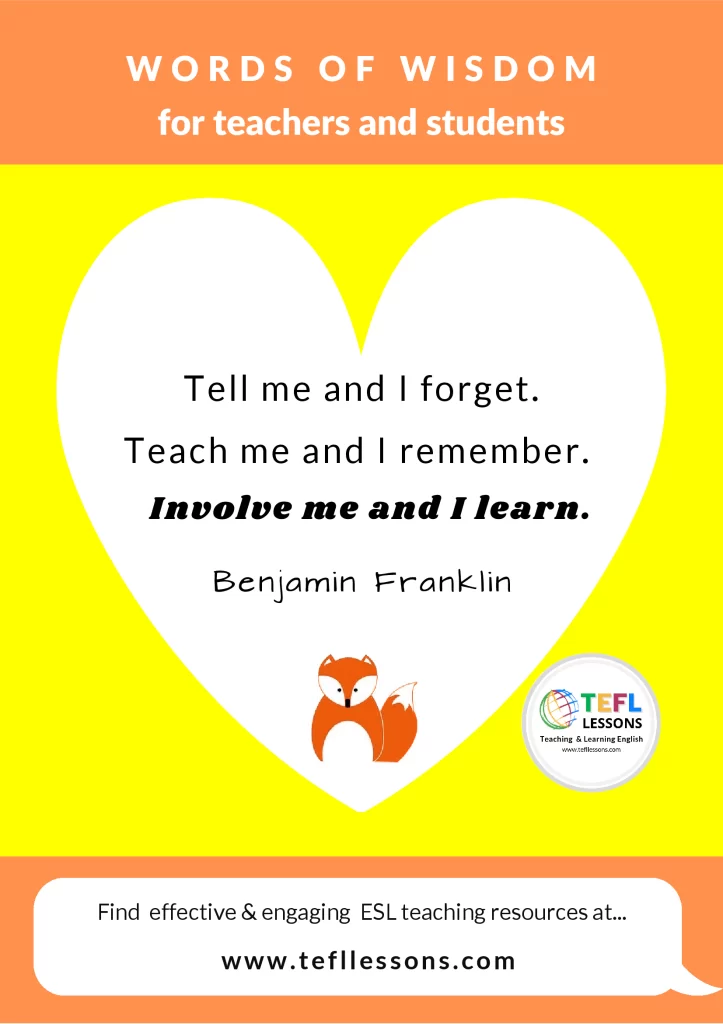 Benjamin Franklin Quote Poster | Free ESL Posters - TEFL Lessons