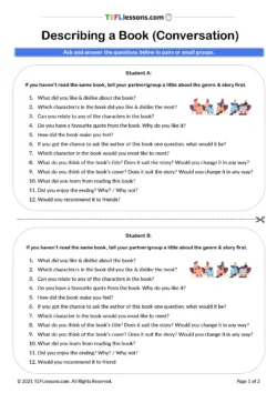 Books and Reading Idioms - TEFL Lessons - tefllessons.com | Free ESL ...