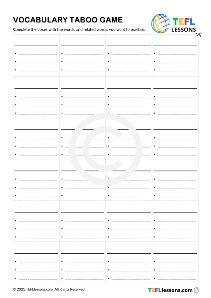 Vocabulary Taboo Game