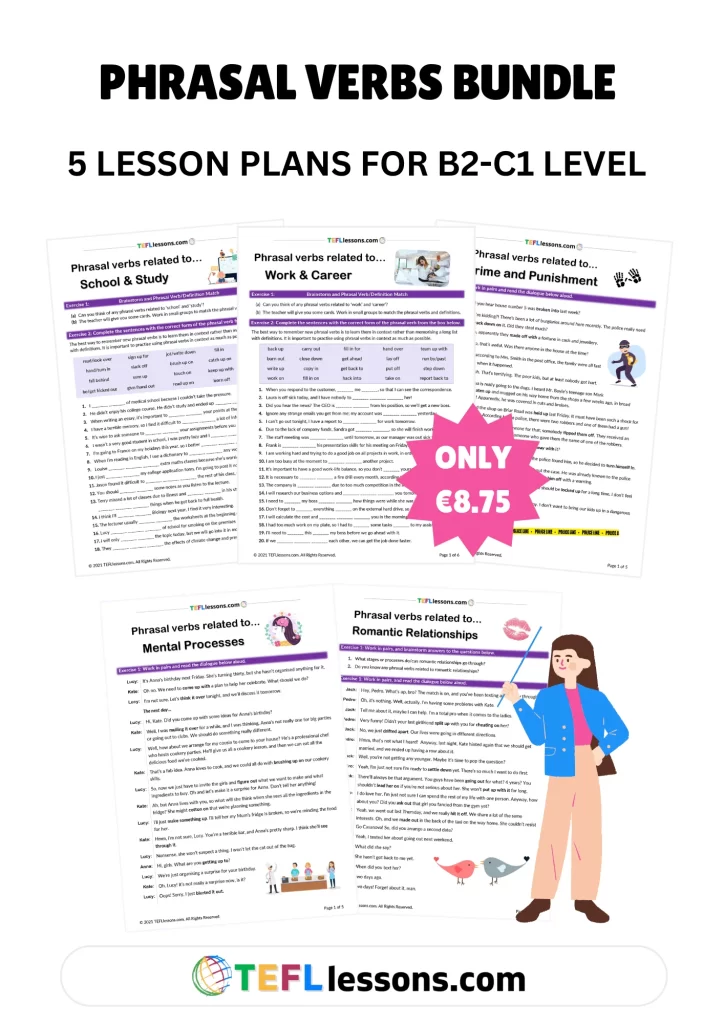 Phrasal Verbs Bundle (B2-C1) - TEFL Lessons - tefllessons.com | ESL Lesson Plans and Activities