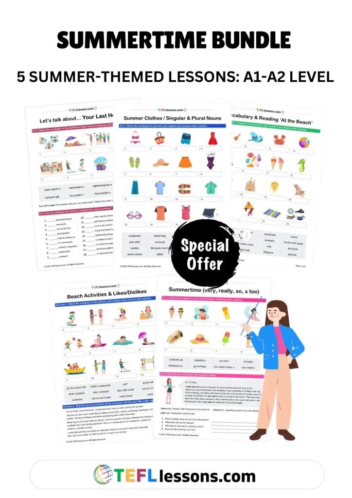 ESL Summertime Bundle | ESL Lesson Plans and Activities - TEFL Lessons ...