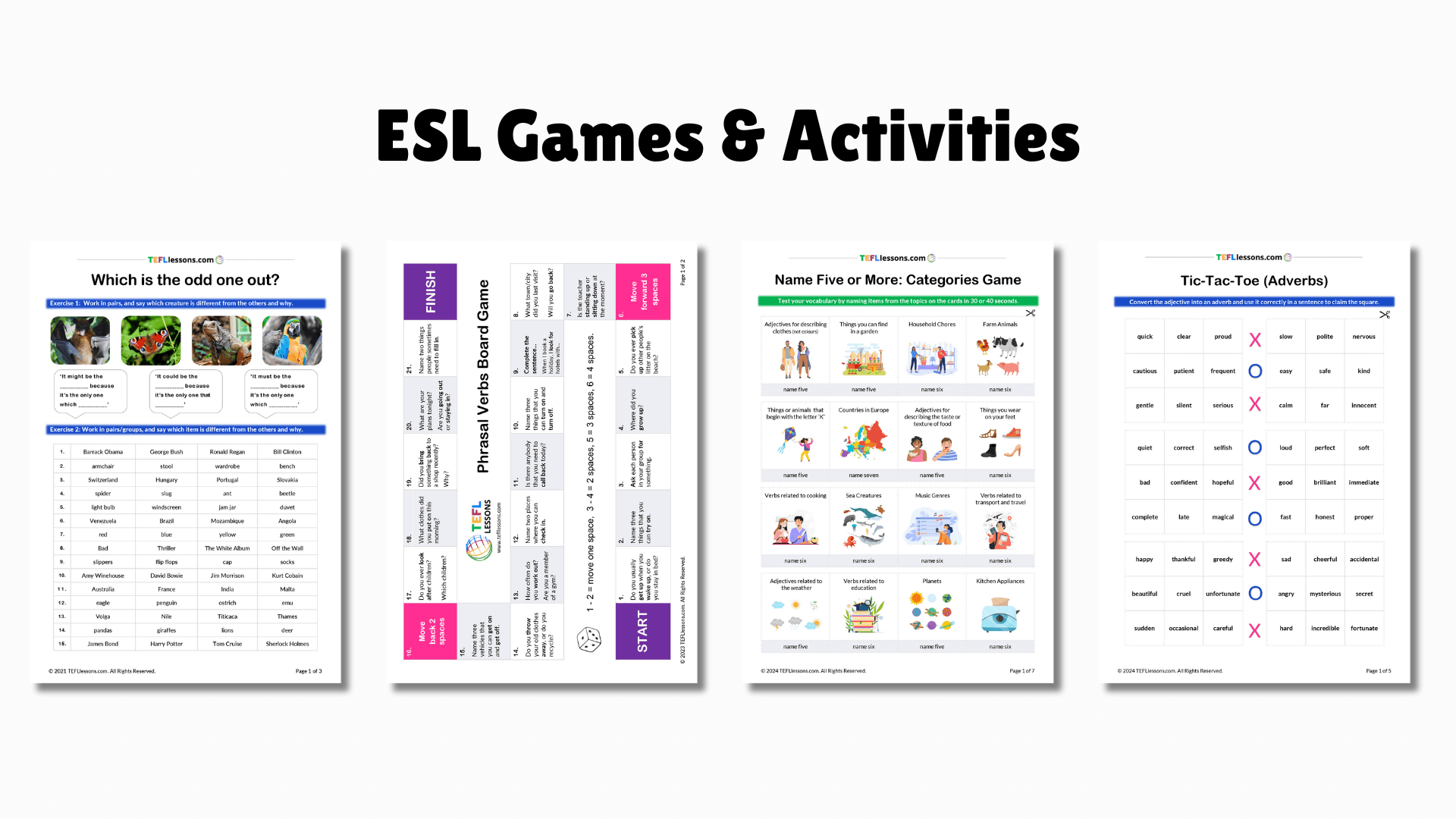 55 ESL Games for Adults and Teens - TEFL Lessons - tefllessons.com - ESL Games for Adults and Teens