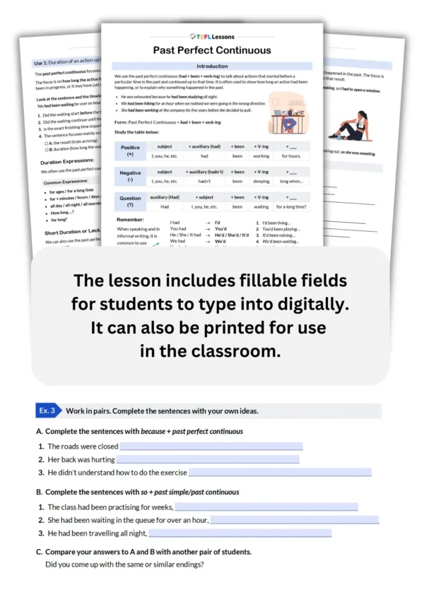 Past Perfect Continuous Grammar – ESL Lesson Plan | TEFL Lessons